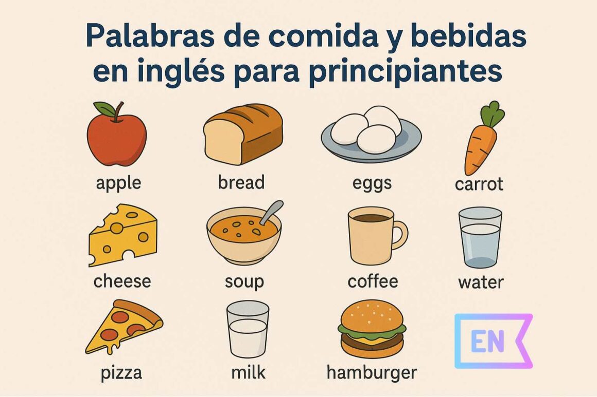 30 Palabras de comida y bebidas en inglés para principiantes